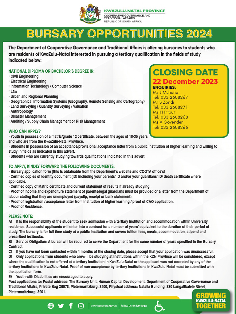 Bursary Advert 2023-2024 | PDF