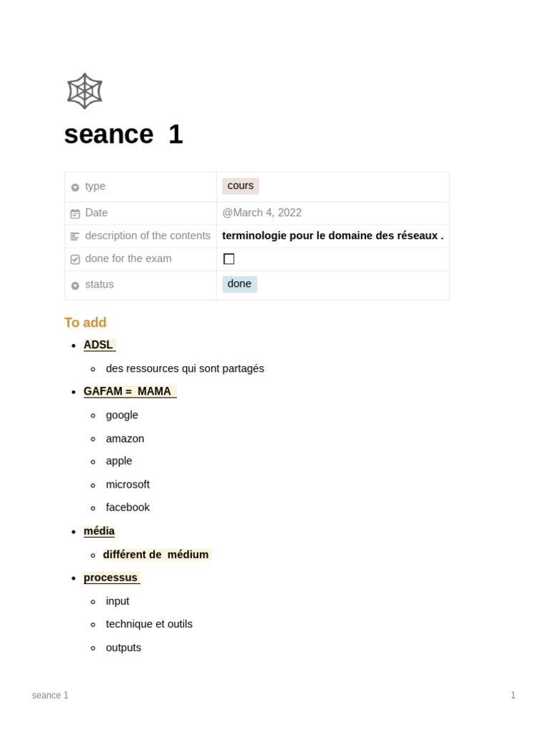 Seance 1 | PDF