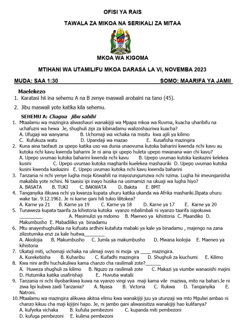 Maarifa Ya Jamii | PDF