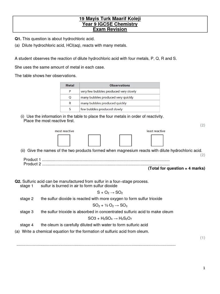 First Semester Final Exam Revision | PDF
