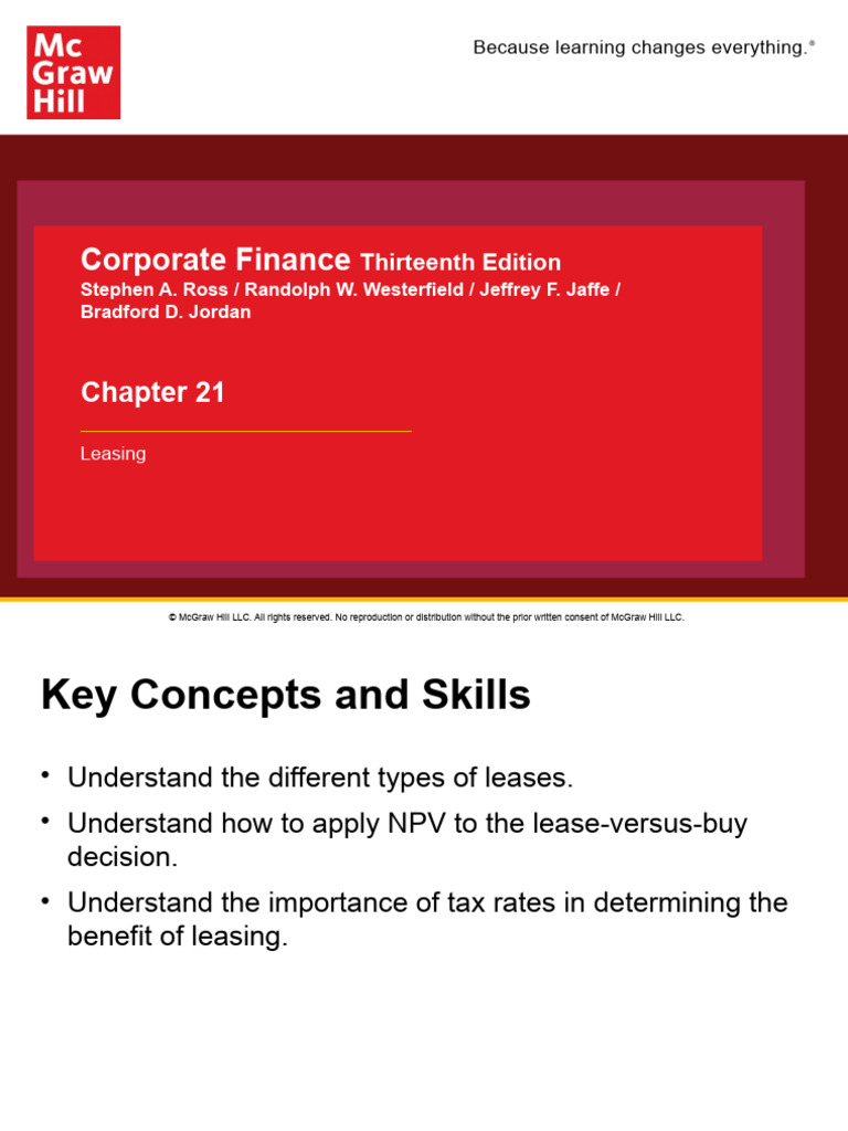 Lecture 8 Chapter 21 | PDF | Lease | Loans