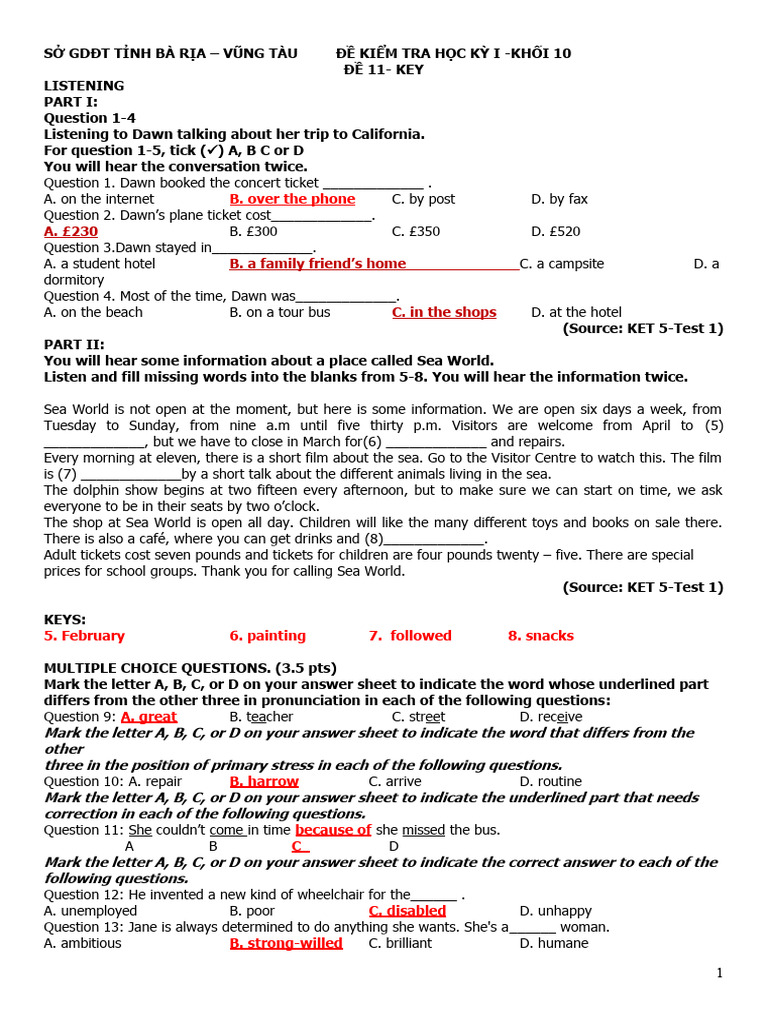 De 11 K10 7N HK1 Deontap SGD Key | PDF | Language Arts & Discipline | General Fiction