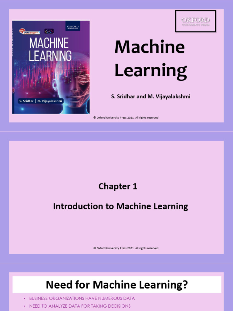 m2 Chapter 01 Introduction To ML | PDF | Machine Learning | Systems Theory