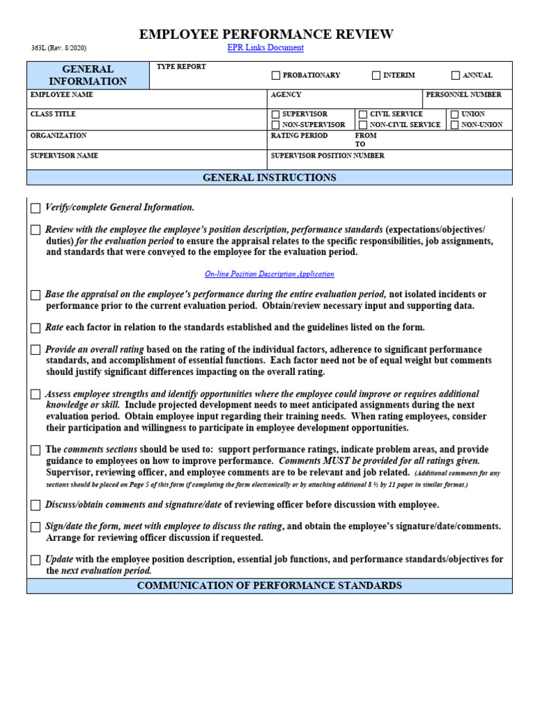 363l Employee Performance Review | PDF | Performance Appraisal | Evaluation