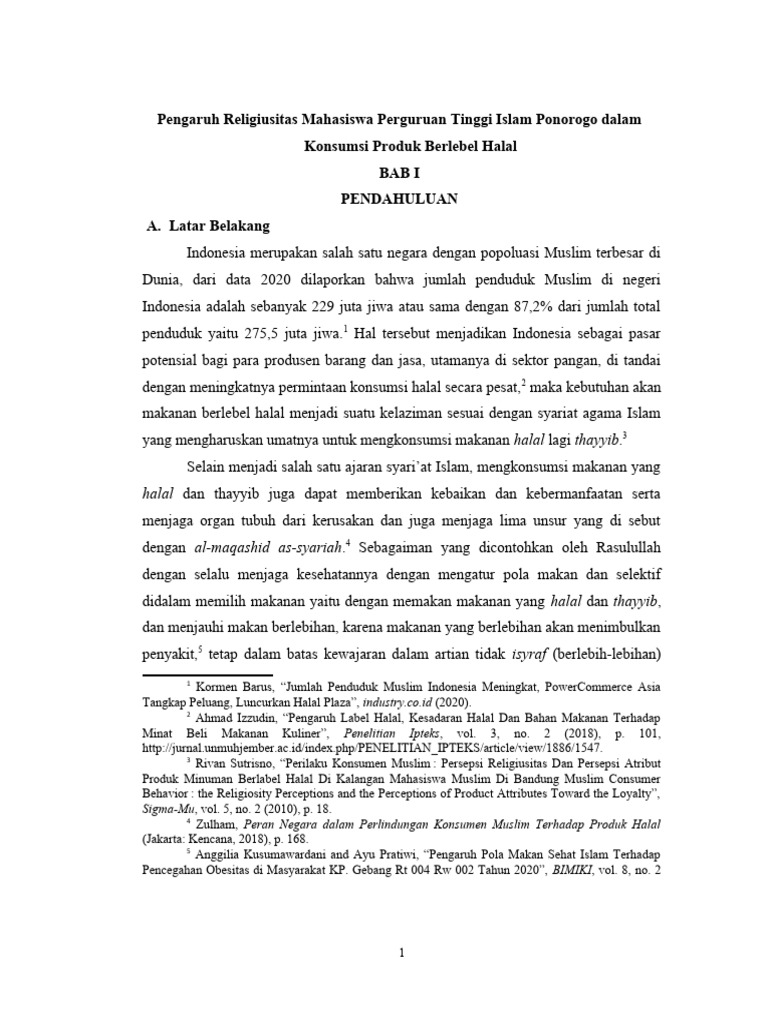Religiusitas dan Konsumsi Halal Mahasiswa | PDF