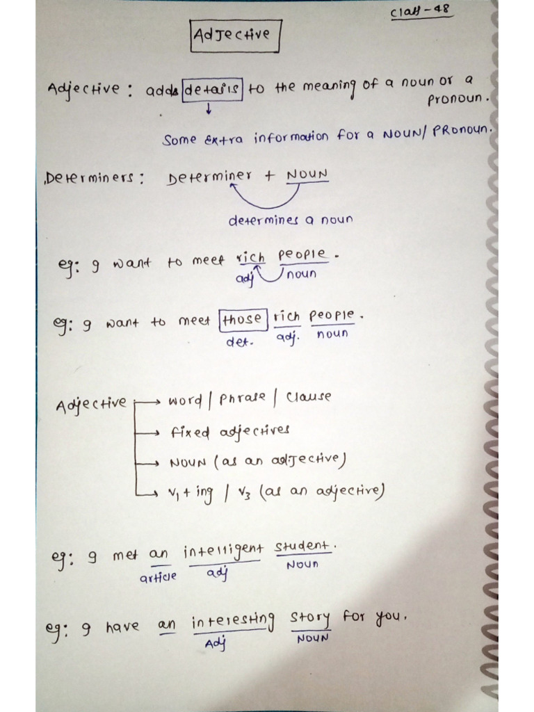 Adjectives (My Notes) | PDF