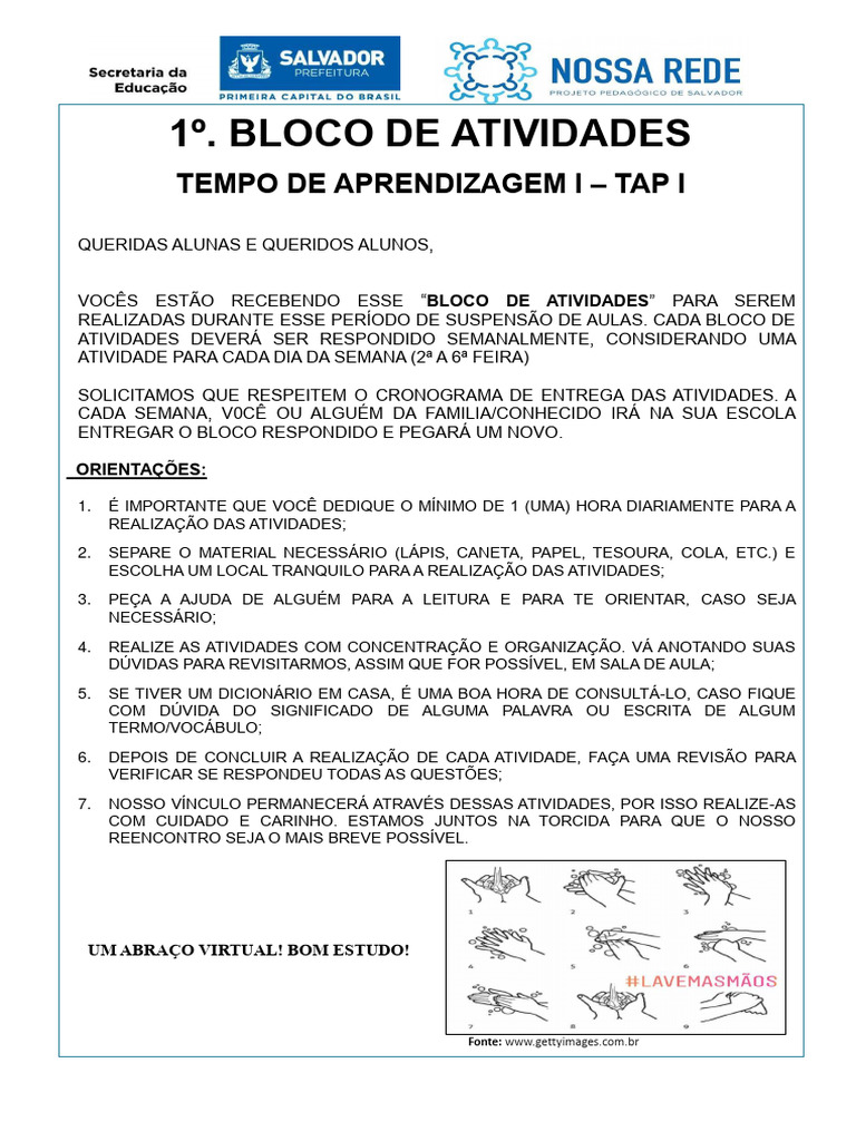 Bloco de Atividades TAP I | PDF