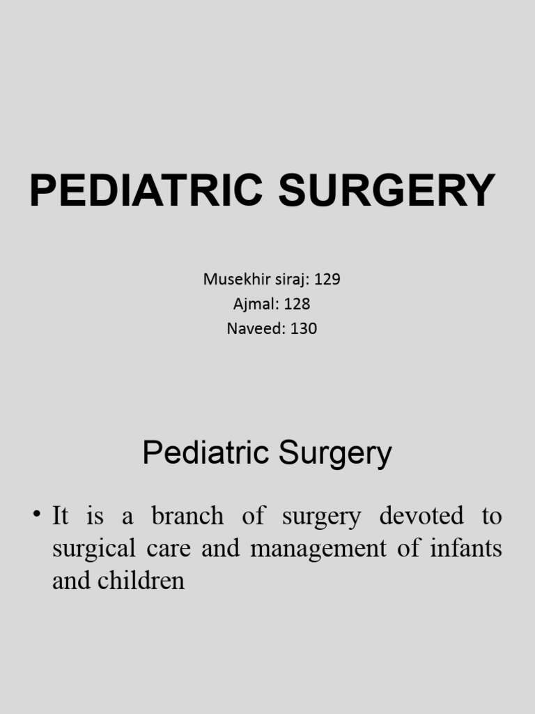 Pediatric Surgery | PDF | Surgery | Gastroenterology