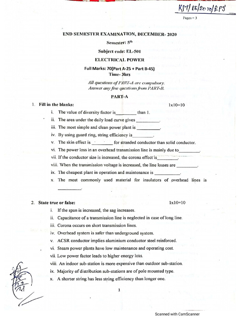 Electrical Power (2020) - 1 | PDF