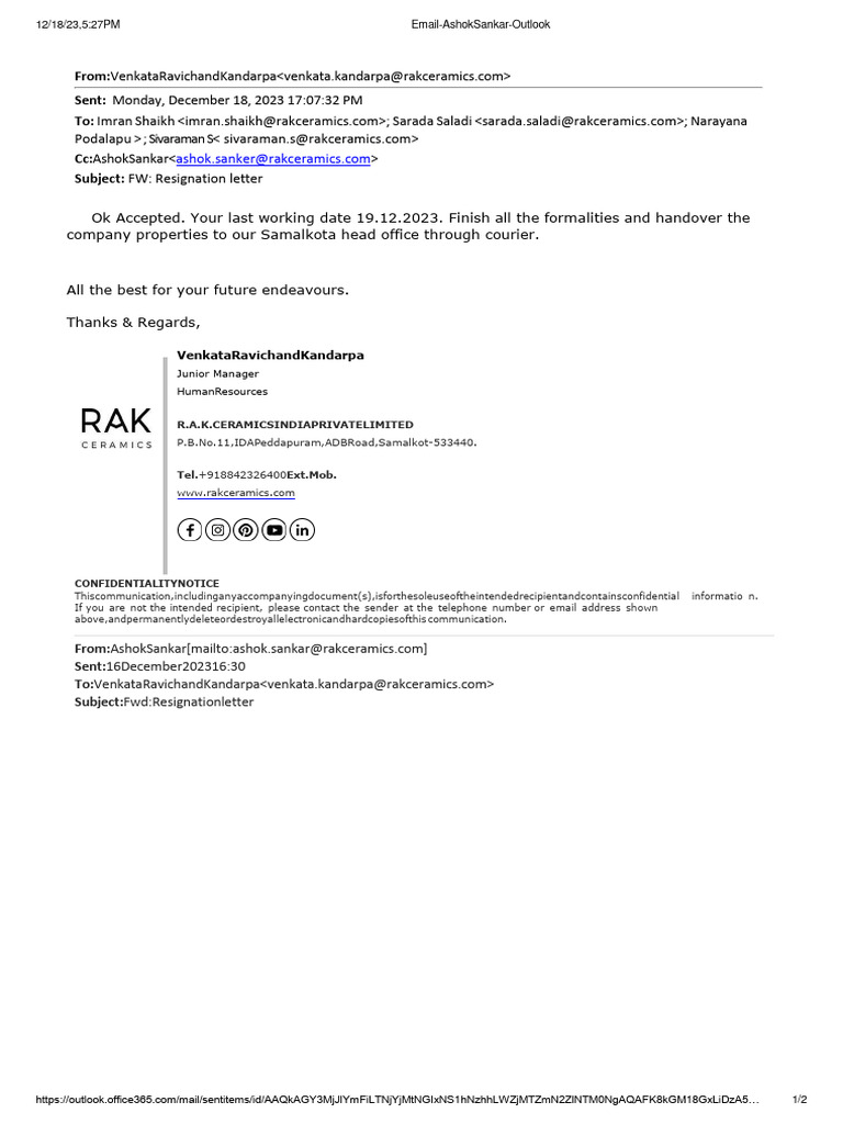 Email - Ashok Sankar - Outlook 1 | PDF