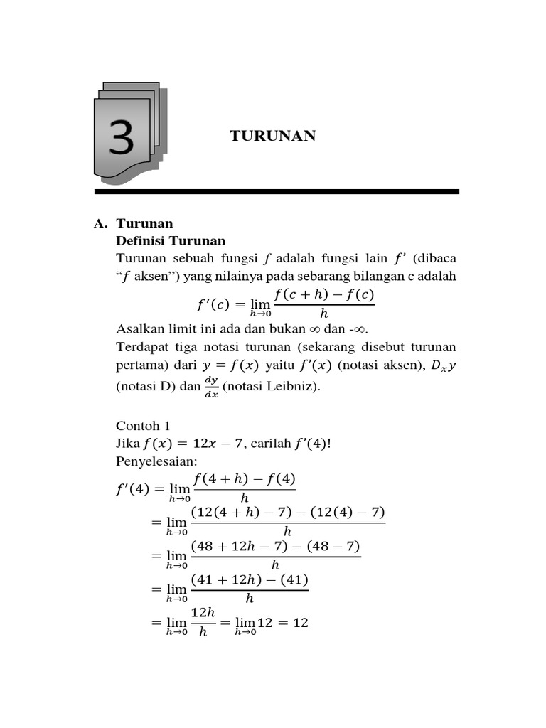 Turunan dan Aturan Diferensiasi | PDF
