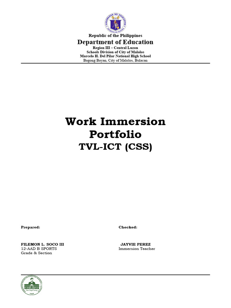 Immersion Portfolio New | PDF | Educational Institutions | Schools