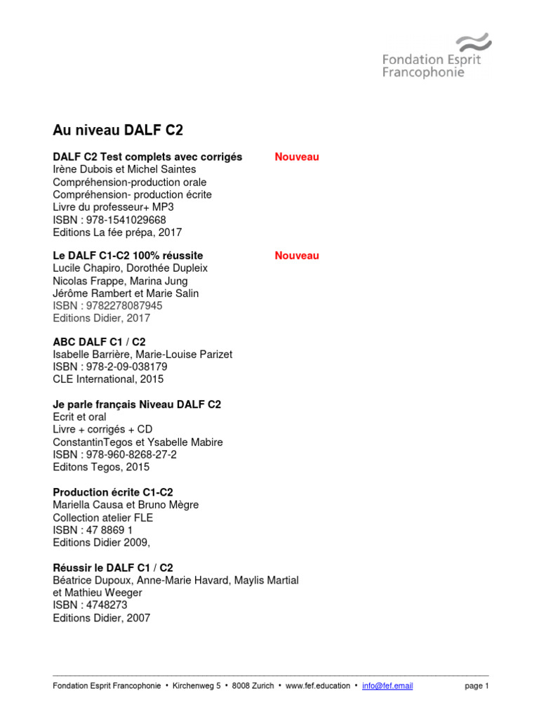1710 Au Niveau DALF C2 Profs | PDF