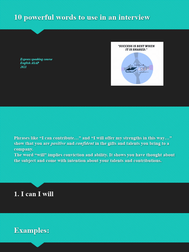 10 The Most Powerful Words or Job Interview. | PDF | Job Interview ...