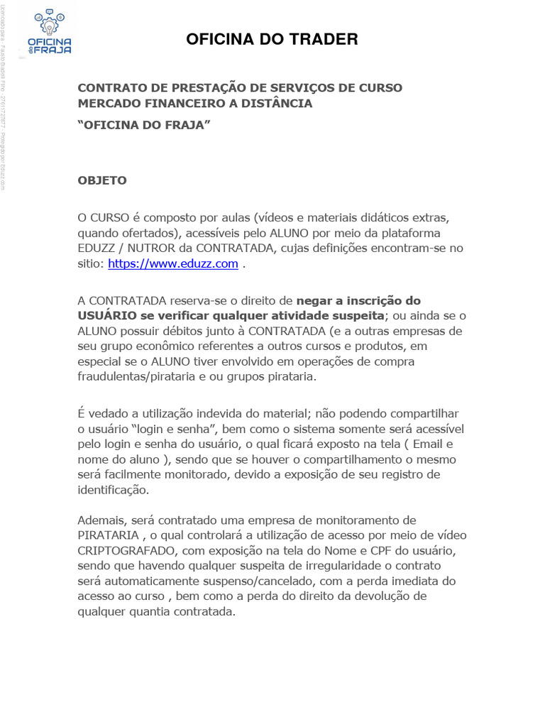 01 Oficina Do Fraja Contrato | PDF