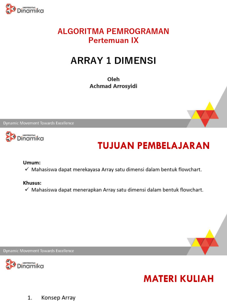 Array 1 Dimensi: Konsep dan Penerapan | PDF