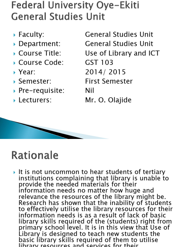 GST 103 Introduction To ICT. | PDF