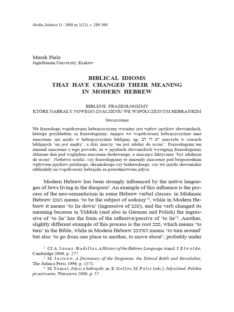 II 18 Biblical Idioms | PDF