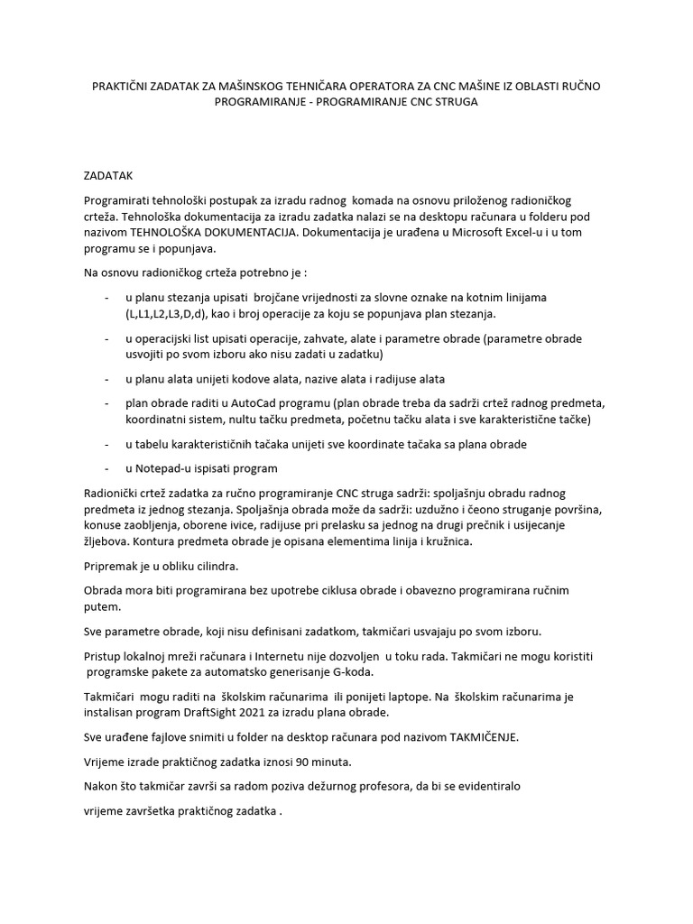 Primjer CNC Struganje | PDF