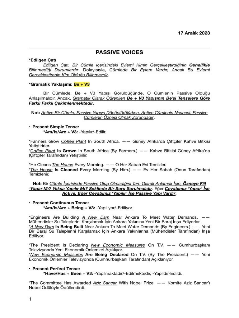 Fen Bilimleri V.I.P - YDT, 2024 - Passive Voices | PDF