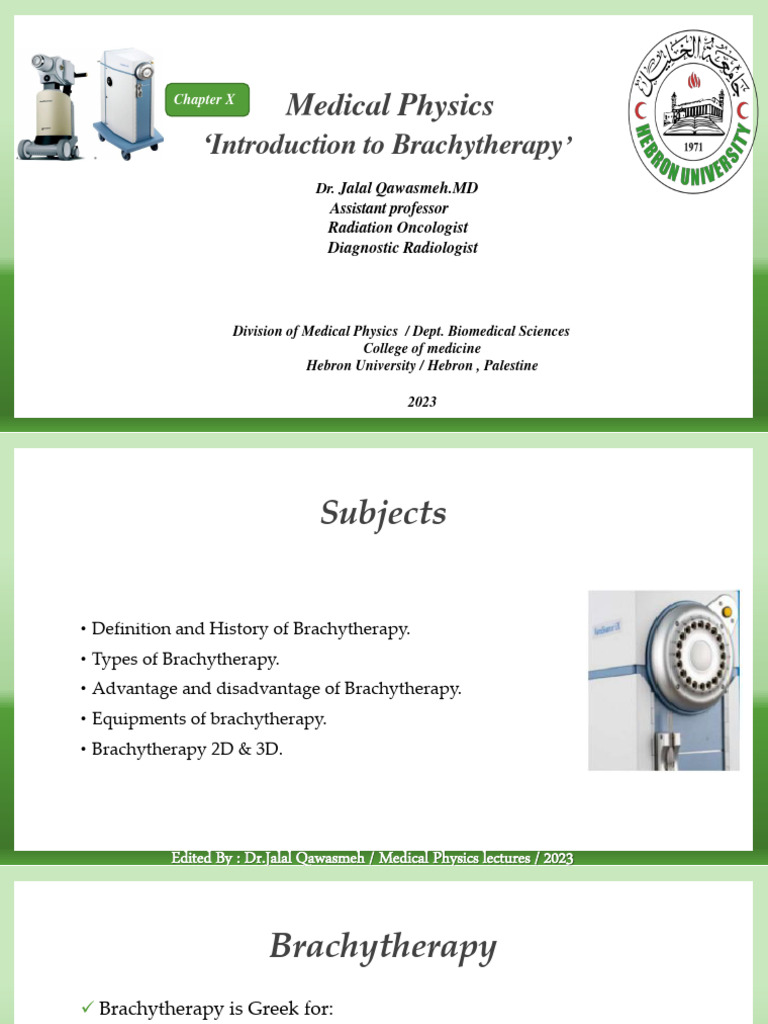 10 Chapter 10 Introduction To Brachy Therapy | PDF