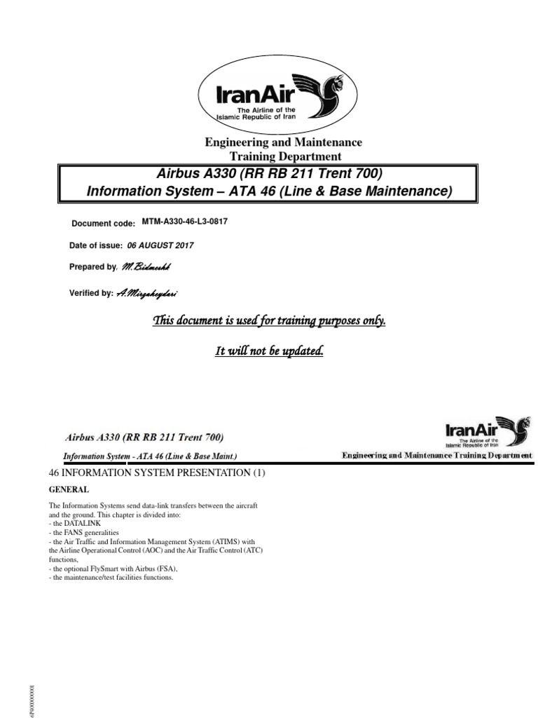 ATA 46 Information Systems Overview | PDF | Air Traffic Control | Aviation