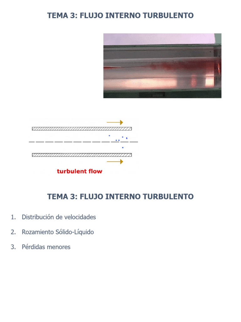 Tema 3 - Flujo Interno Turbulento | PDF | Tubería (transporte de ...