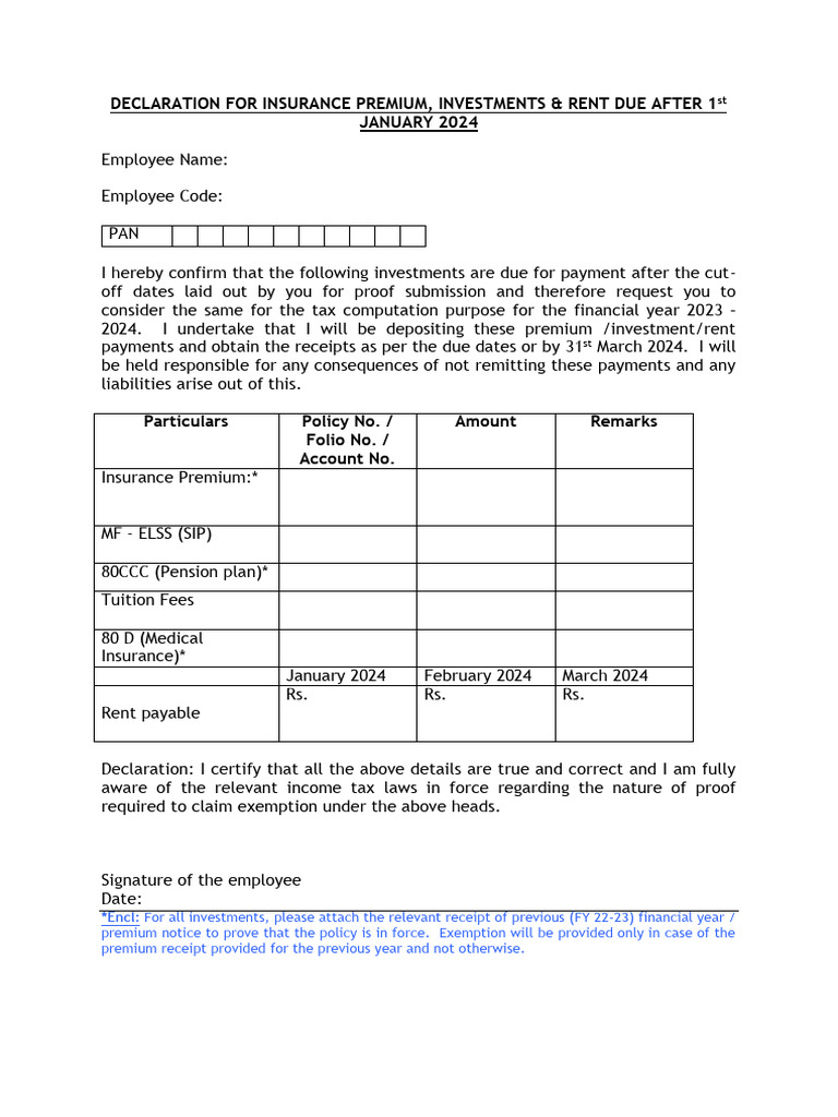 ADW Self Declaration For Future Proof | PDF