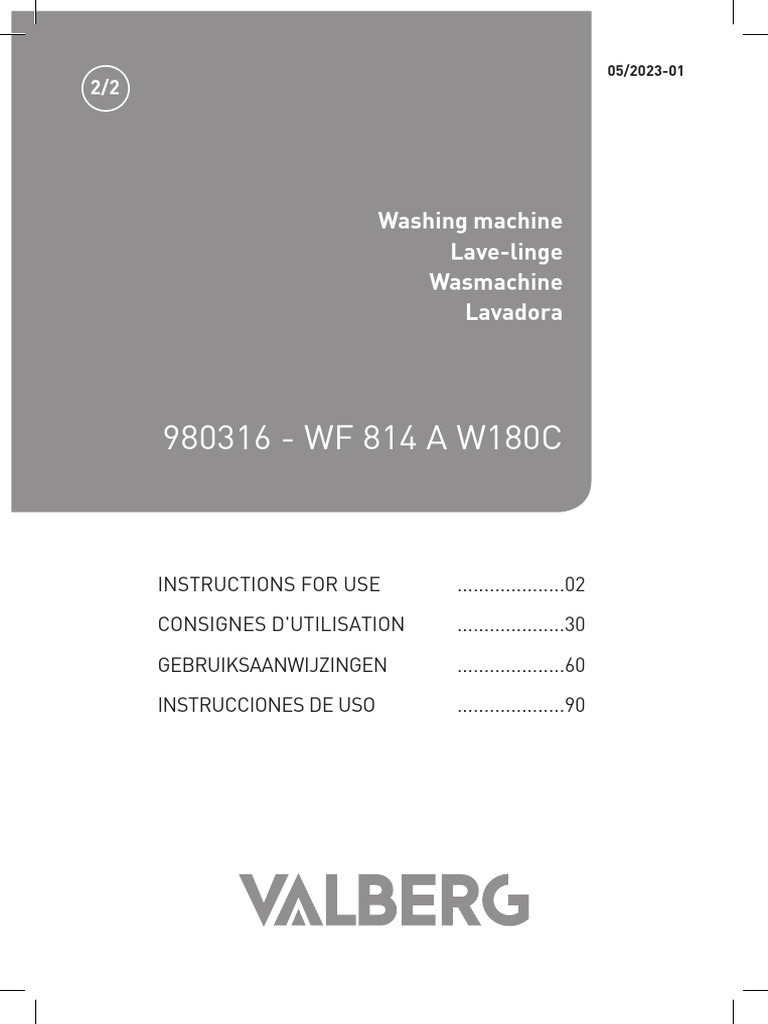 WF 814 A W180C: Washing Machine Lave-Linge Wasmachine Lavadora | PDF ...