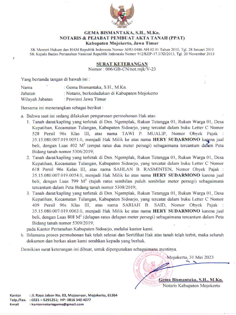 Covernote Hery | PDF