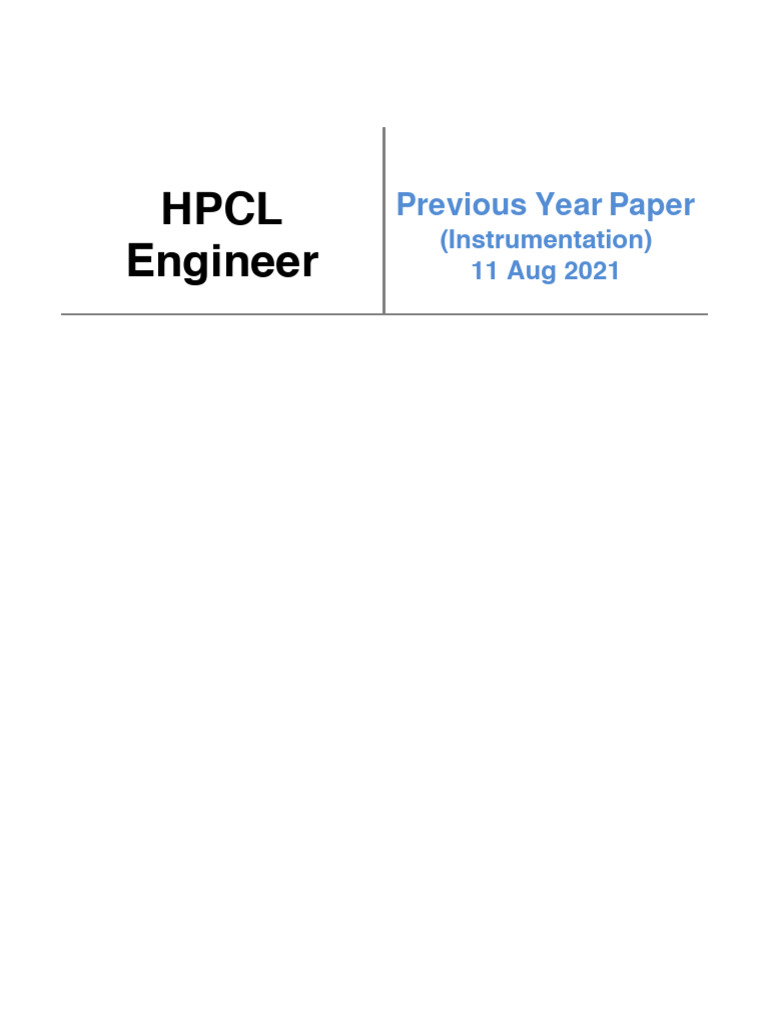 HPCL Engineer Instrumentation 68 | PDF | Electrical Engineering