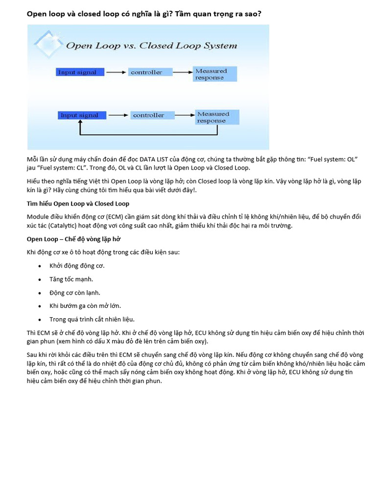 Open Loop Và Closed Loop | PDF
