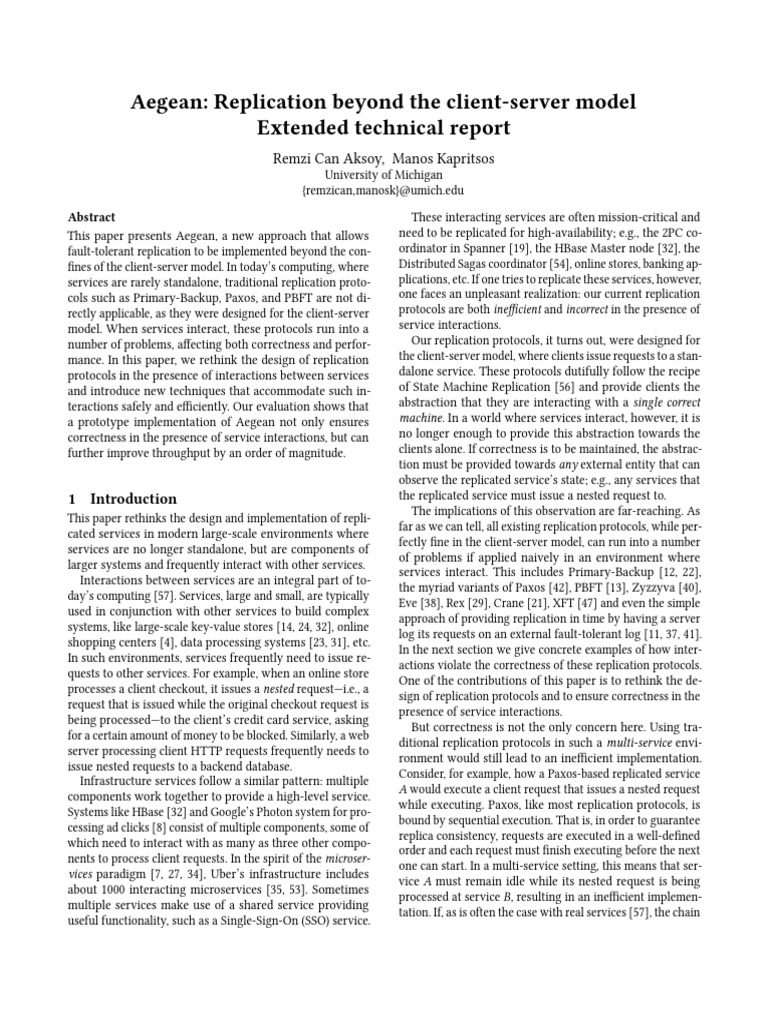 Cse TR 001 19 | PDF | Replication (Computing) | Client–Server Model