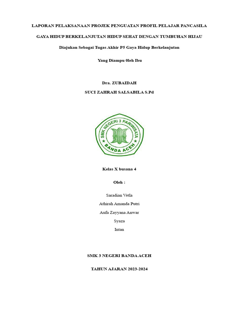 Laporan Pelaksanaan Projek p5 X Busana 4 | PDF