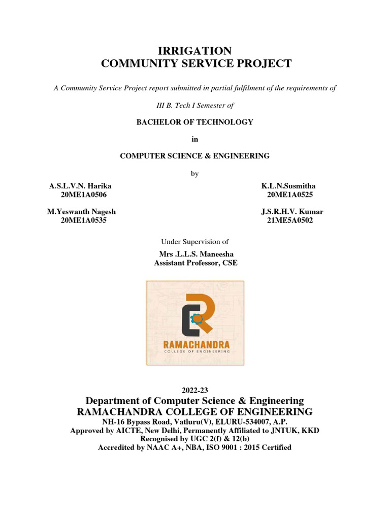 CSP Report Document | PDF | Irrigation | Water