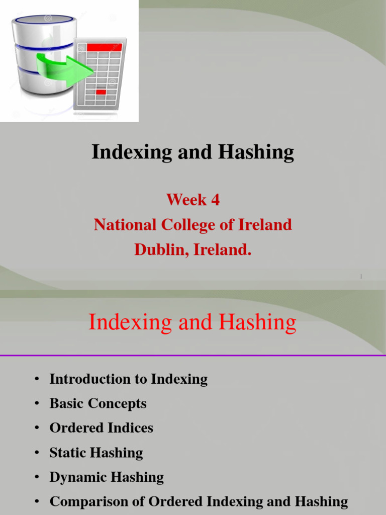 Index And Hashing 2017 Combined Pdf Database Index Computer Data Storage