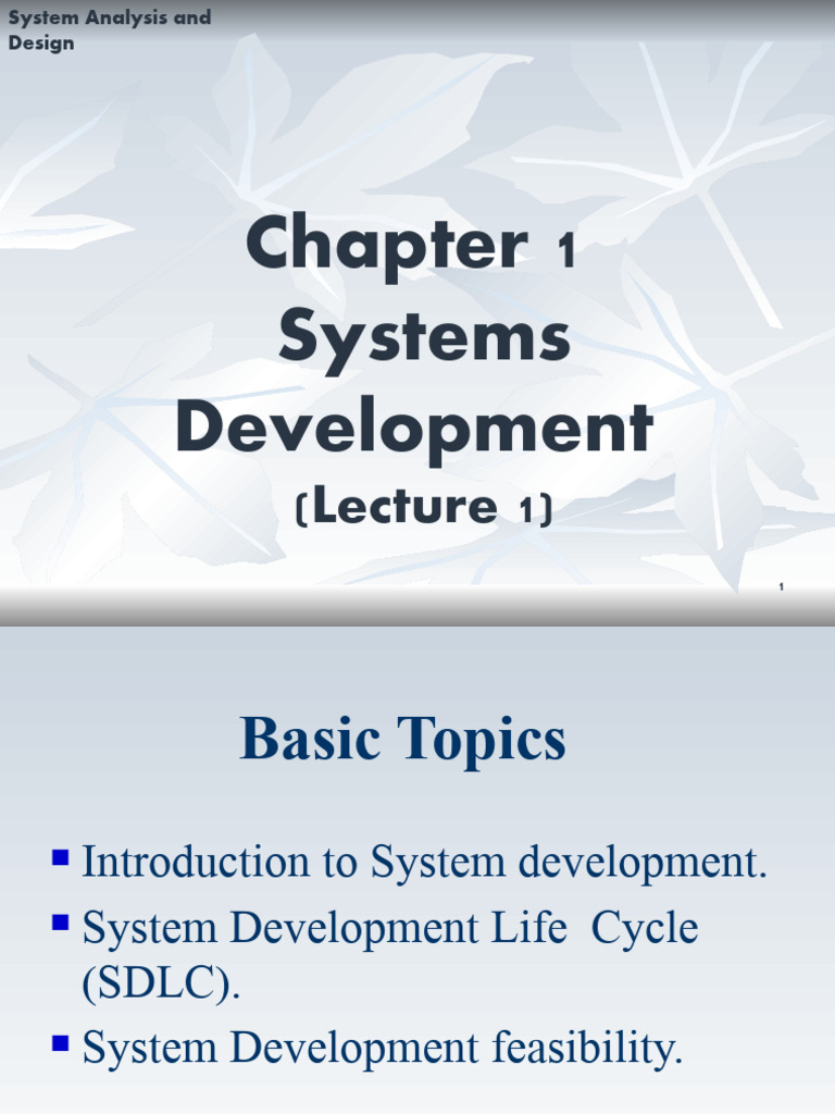 System Develoment and Design Lecture - 1 | PDF