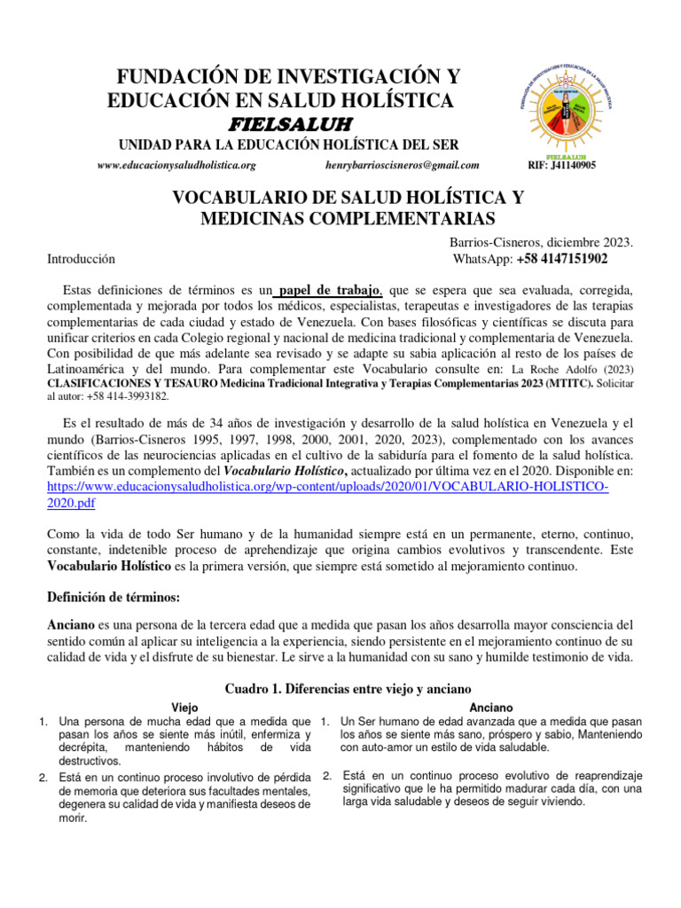 Salud Holistica Definición de Terminos | PDF | Estrés (biología ...