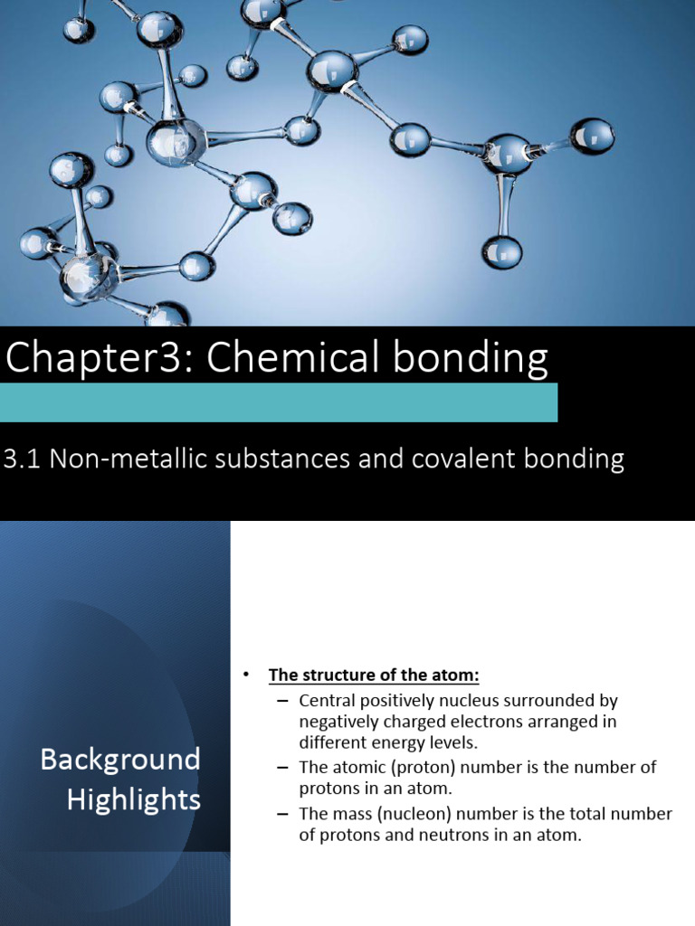 Non Metalic Substances and Covalent Bonding | PDF | Chemical Compounds ...