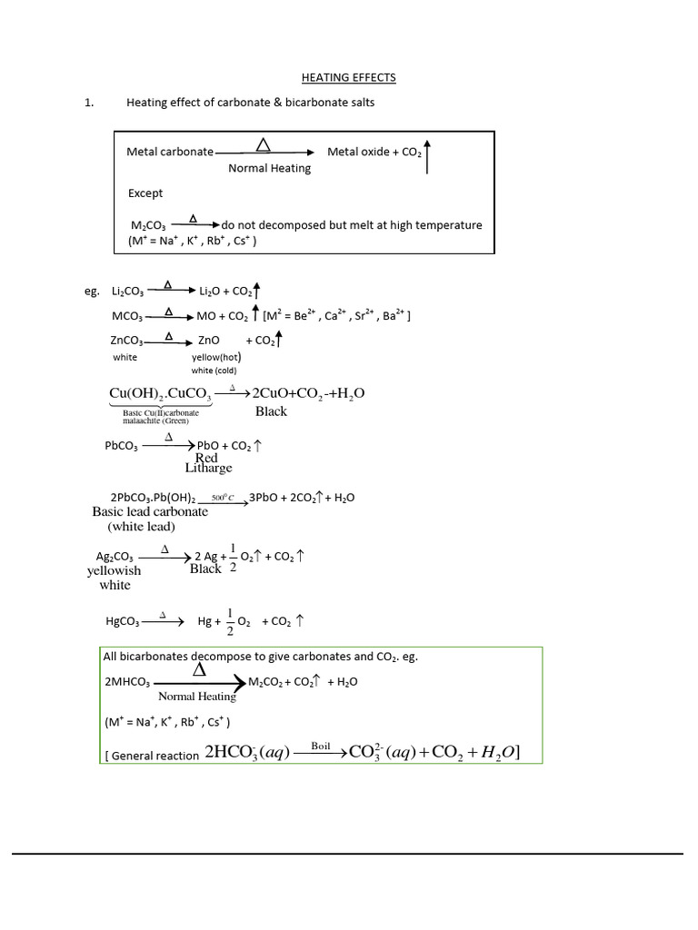 Heating Effect | PDF | Carbonate | Redox