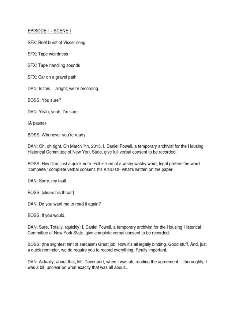 Season 1 - Episode 1 Transcript | PDF