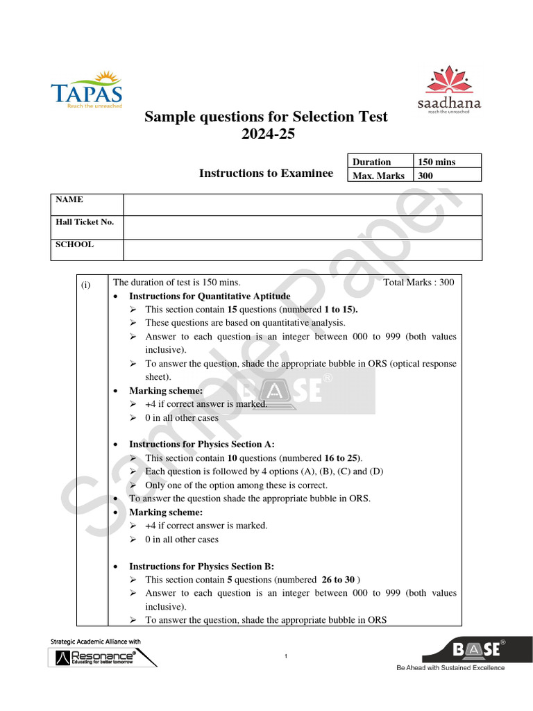 Tapas Model Question Paper 2024 25 | PDF | Chemical Bond | Covalent Bond