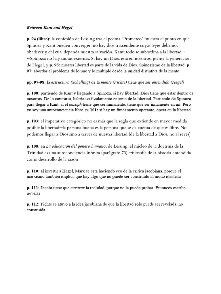Libertad y Dios: Entre Kant y Hegel | PDF