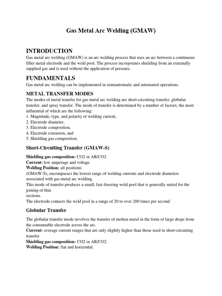 GMAW | PDF | Construction | Welding