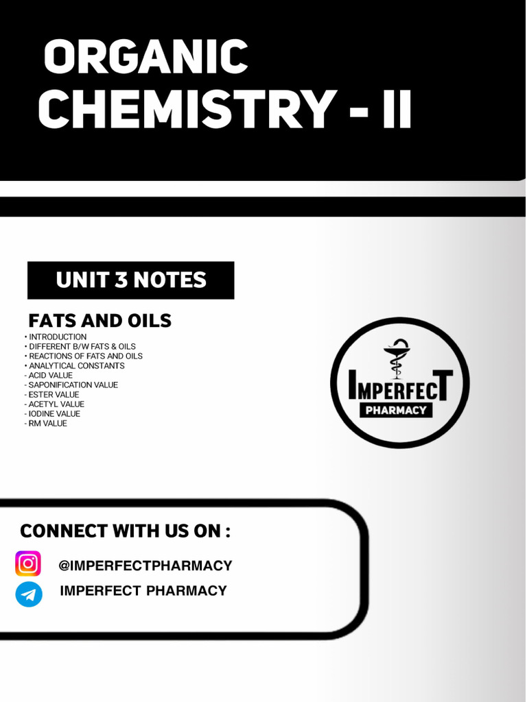 UNIT 3 Pharmaceutical Organic Chemistry Imperfect Pharmacy | PDF