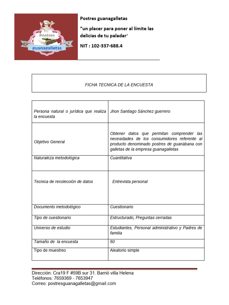 Ficha Tecnica Jhon | PDF