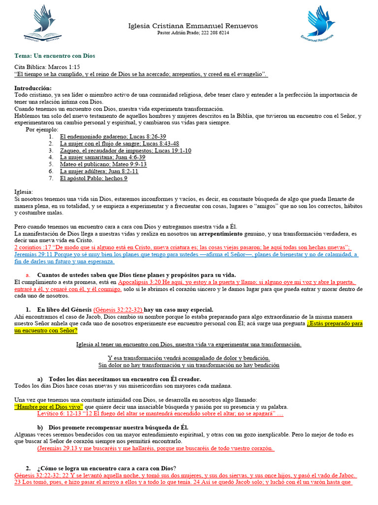 Un Encuentro Con Dios - D - 24092023 | PDF | Jacob | Evangelio De Lucas