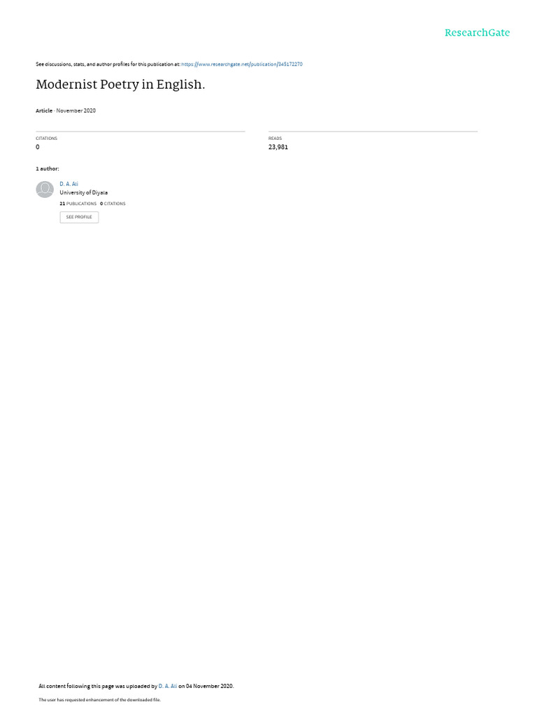 Modernist Poetry Insights | PDF | Poetry | Poets