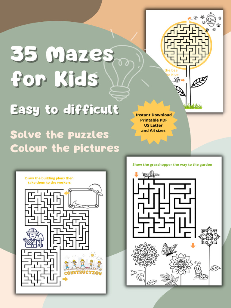 35 Mazes For Kids A4 | PDF