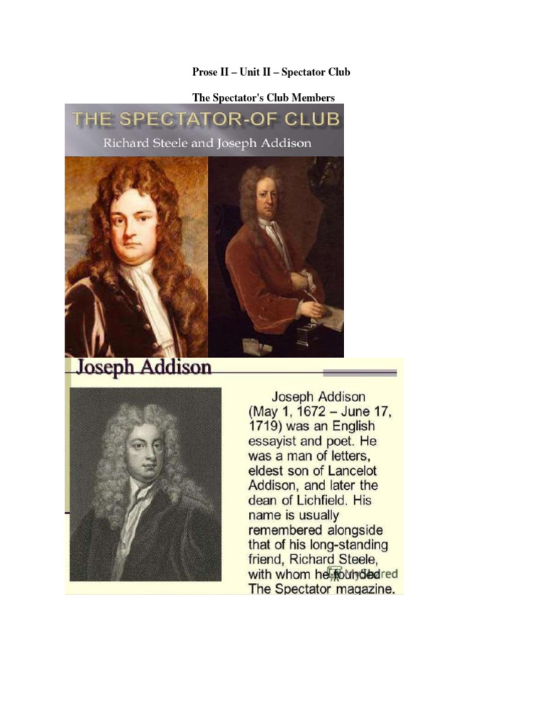 Overview of The Spectator Club Members | PDF | Gentleman